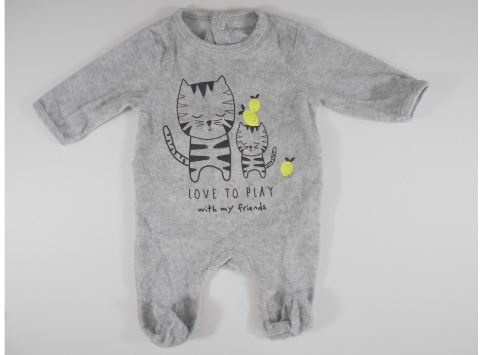 Pyjama velours gris chat - Kiabi - Pyjamas | Mon Petit Doudou